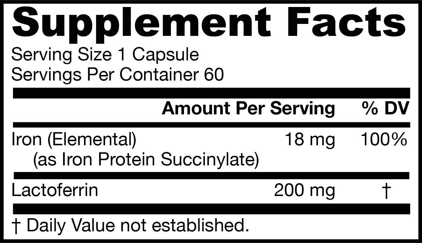 Jarrow Formulas Ironsorb Plus Lactoferrin Multivitamin Capsules, 60 ...