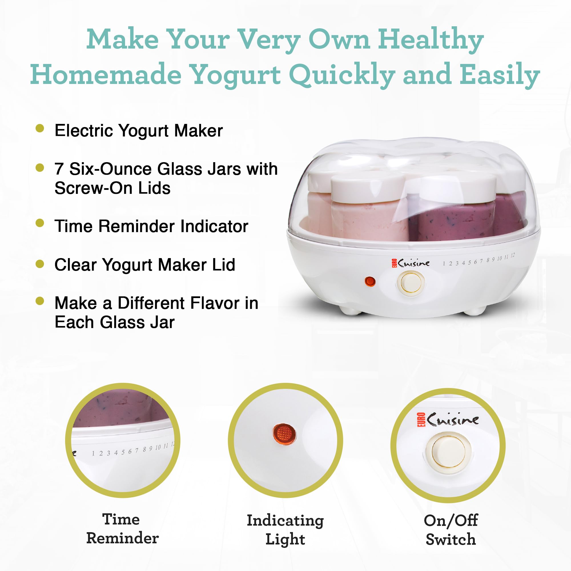 Mua Euro Cuisine YM80 Electric Yogurt Maker Machine- Promote Gut Health ...