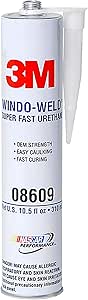3M 08609 Window-Weld Super Fast Urethane Black Cartridge - 10.5 fl oz ...