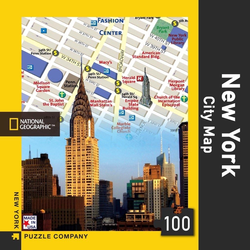 New York Puzzle Company – National Geographic New York City Map Mini ...