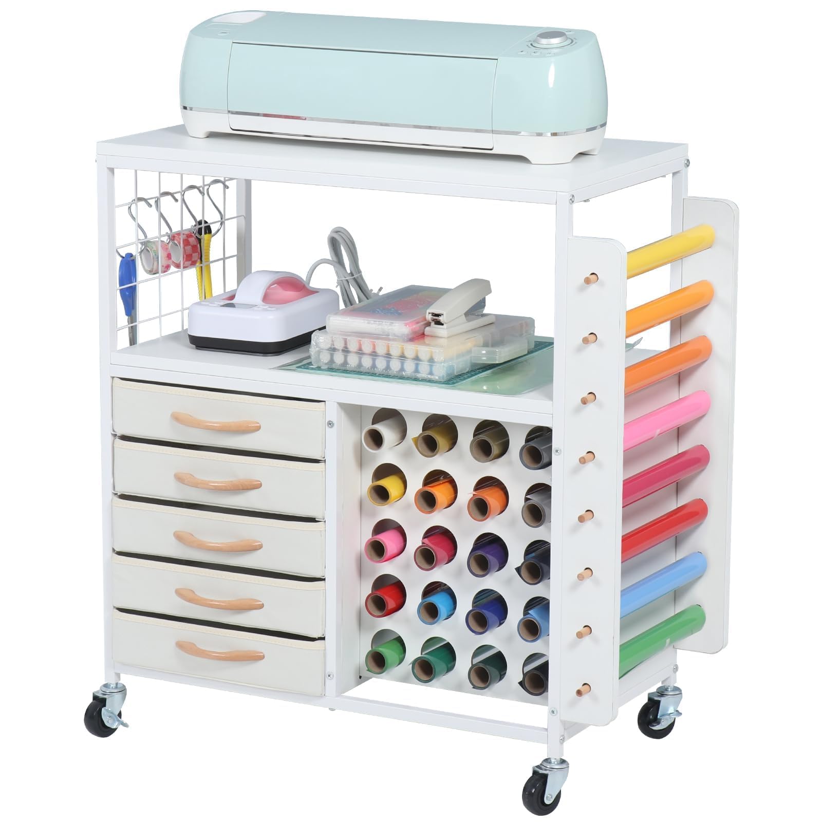 LUCKUP Organization and Storage Craft Table for Cricut Machines ...