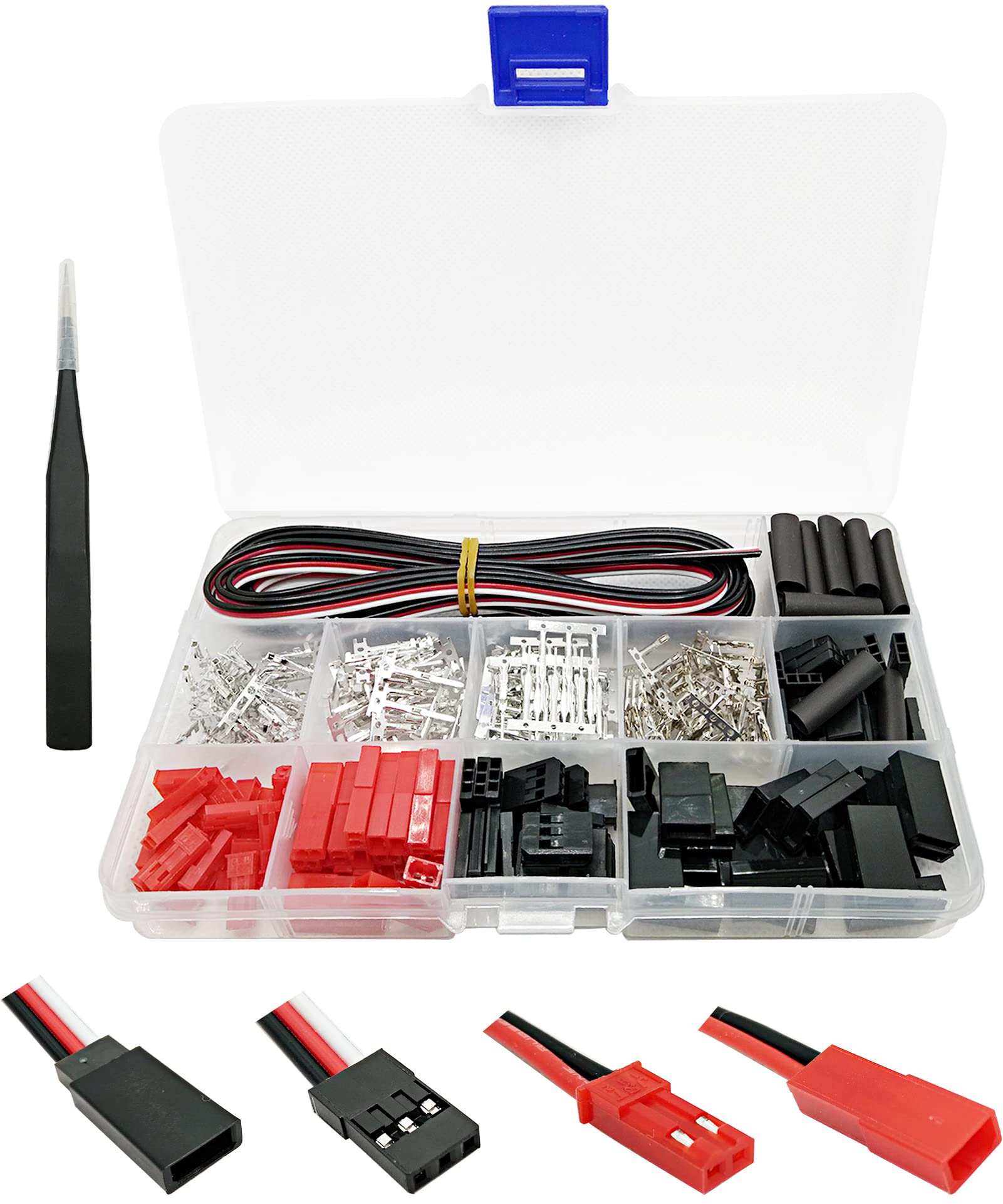 Mua 44 Sets Servo Connector Kits Servo Plug Male/Female Connector Crimp Pin Cable Kit Compatible ...