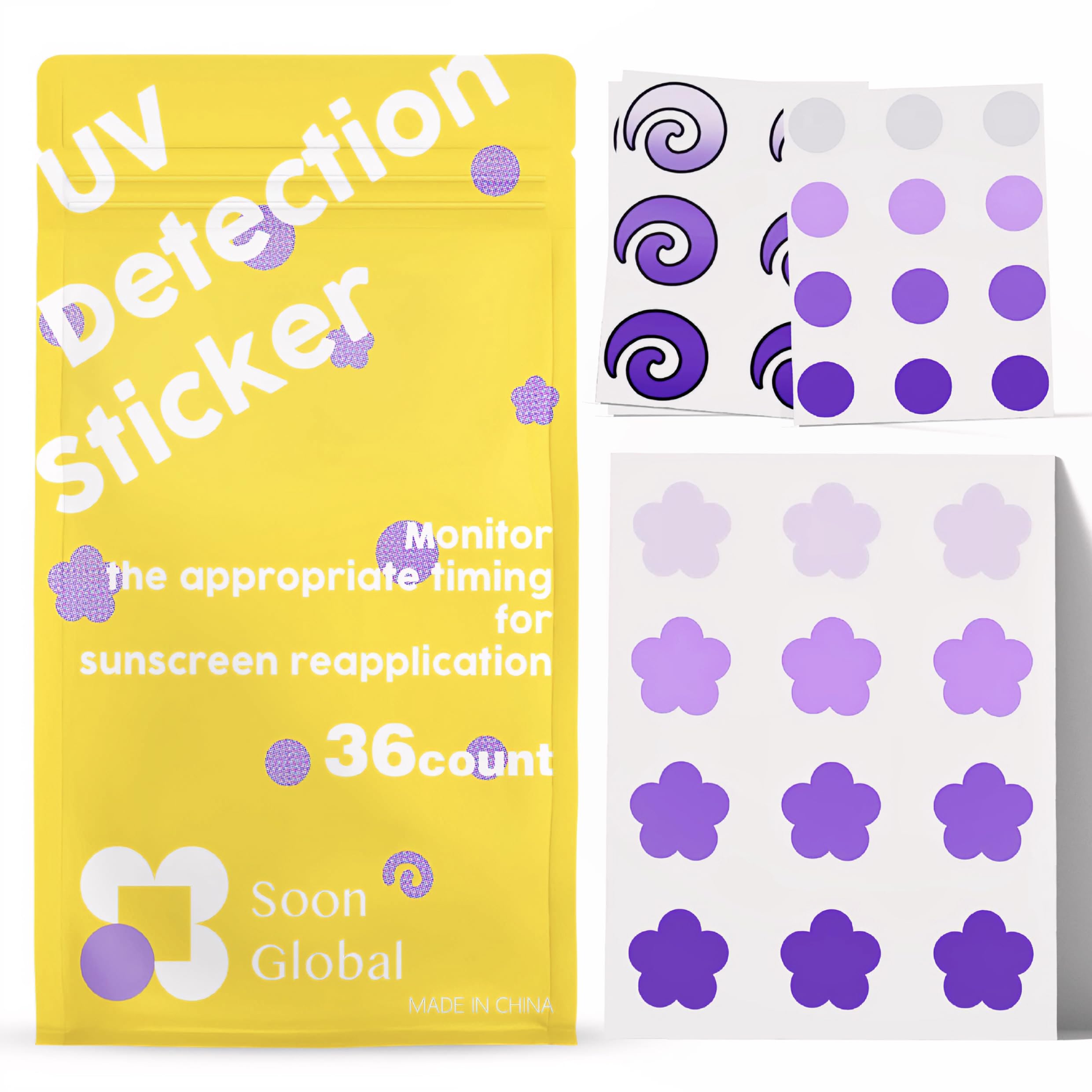 Mua Soon Global UV Detection Stickers for Sunscreen, UV Stickers, Know ...