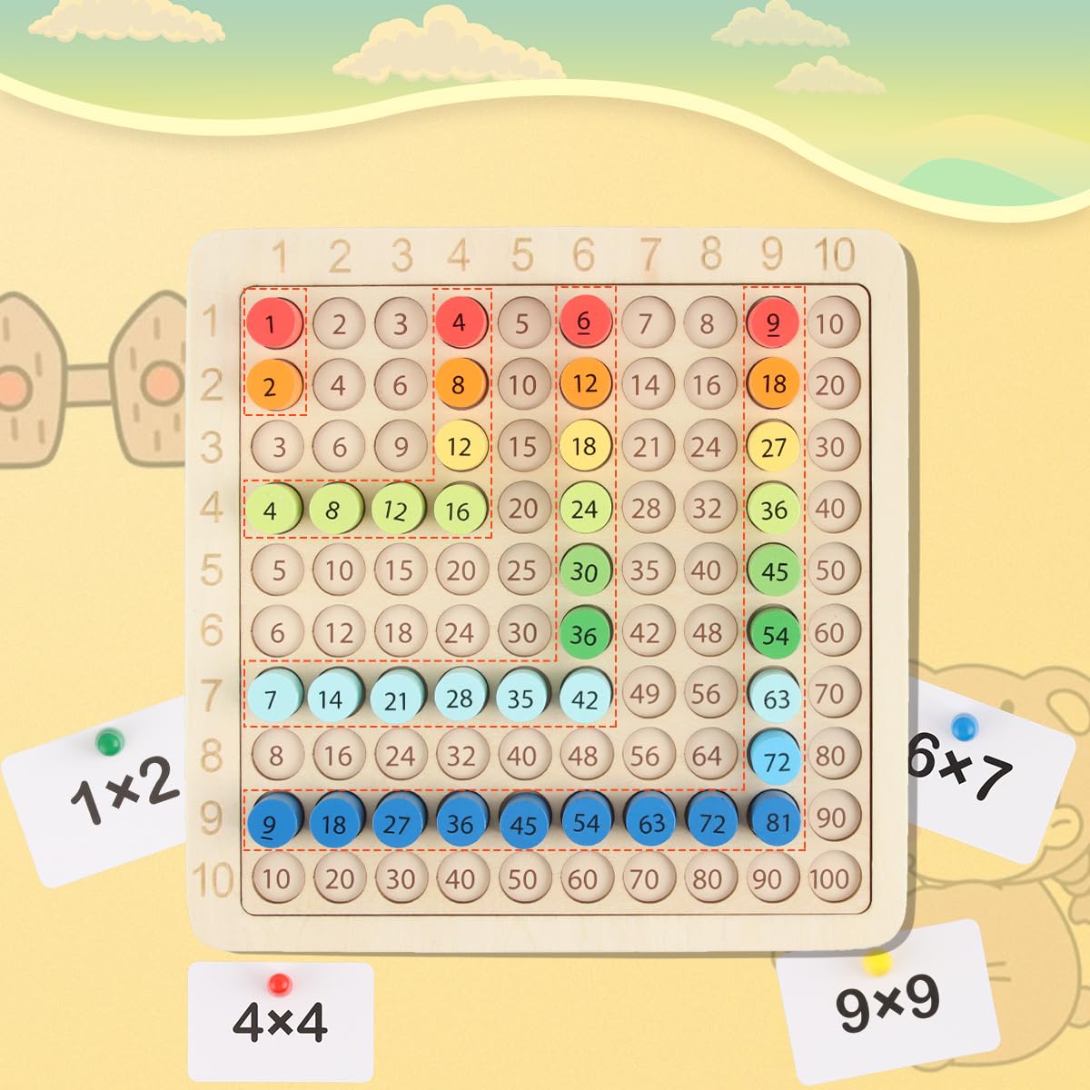 Mua Binggunyo Montessori Multiplication Board, Wooden Multiplication ...