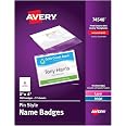 Avery Pin Style Name Badges, 3 x 4-Inches, for Laser and Inkjet ...