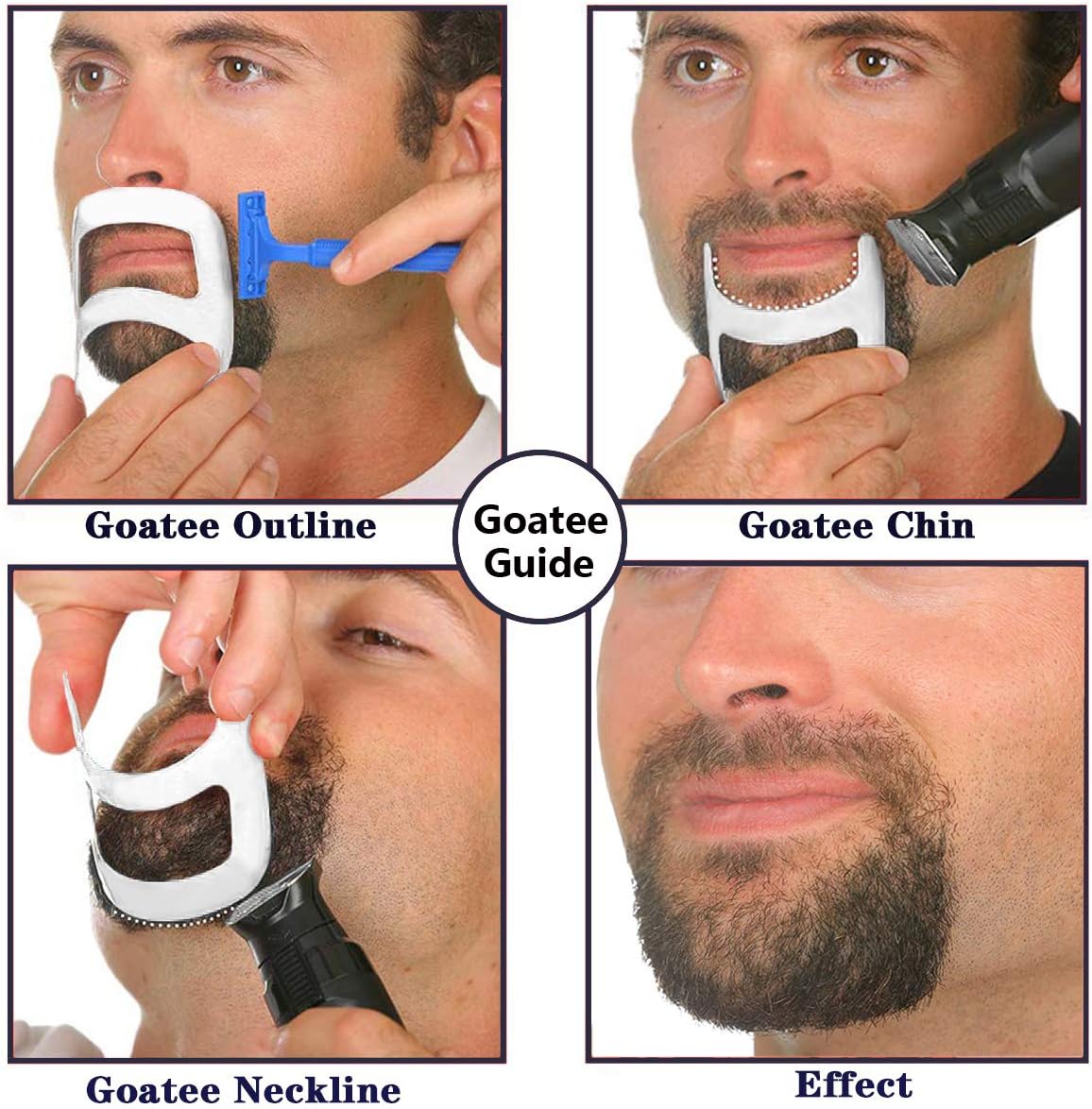 6Pcs Beard Shaping & Styling Tool Kit for Men, Beard Trimmer Template ...