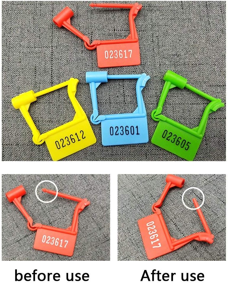 Whchiy 100 Pcs Multicolored Disposable Numbered Padlock Seals Locking ...