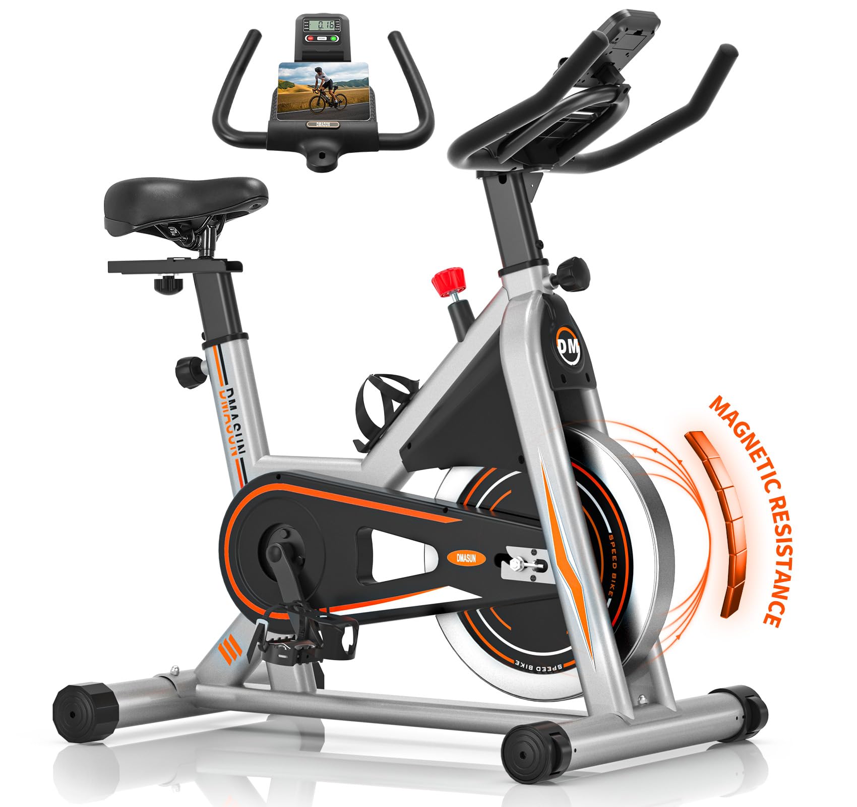Exercise Bike, DMASUN Silent Magnetic Resistance Stationary Bike for Home with 350 LB Capacity ...
