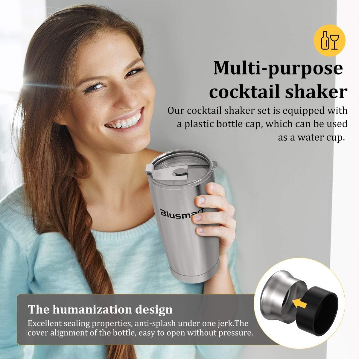 Shaker per Cocktail Set di 18 shaker da cocktail in acciaio inox ...