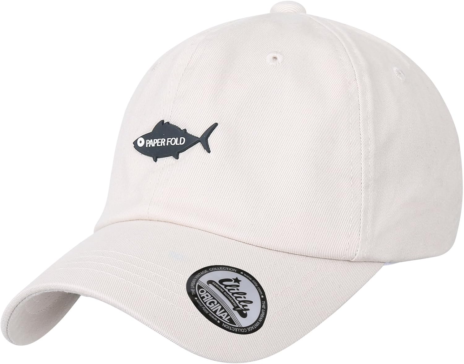 ililily Small Fish Rubber Patch Baseball Cap Cotton Strap Back Trucker ...
