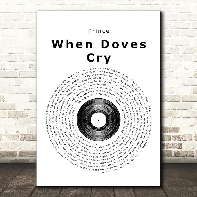 Amazon.com : When Doves Cry Vinyl Record Song Lyric Print : Office Products