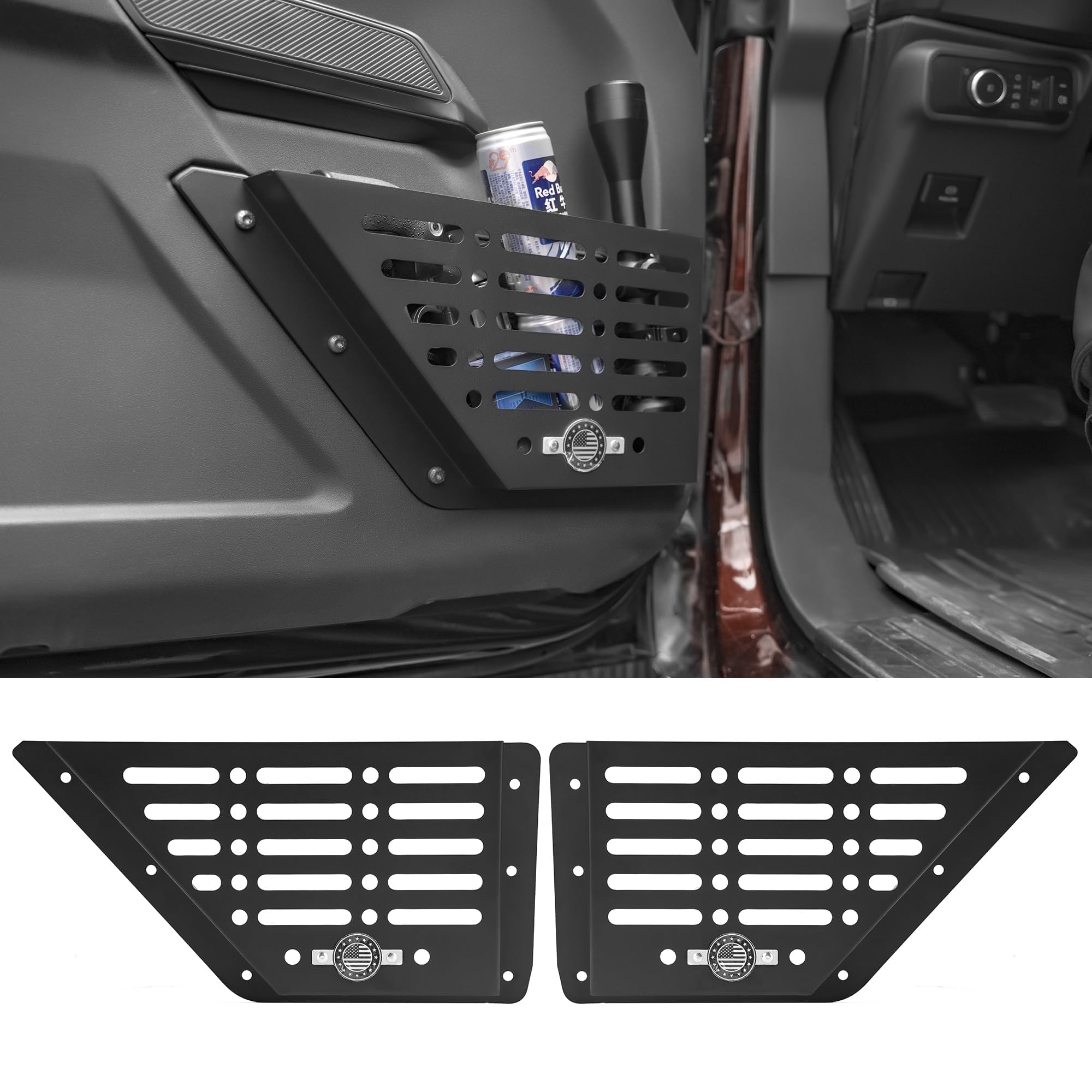 NKCELL POWER 2Pcs Metal Front Door Storage Box for Ford Bronco 2021 ...