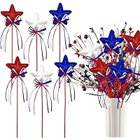 Amazon.com: 6 Pcs 4th of July Glitter Puffy Star Picks Foam Sparkly ...