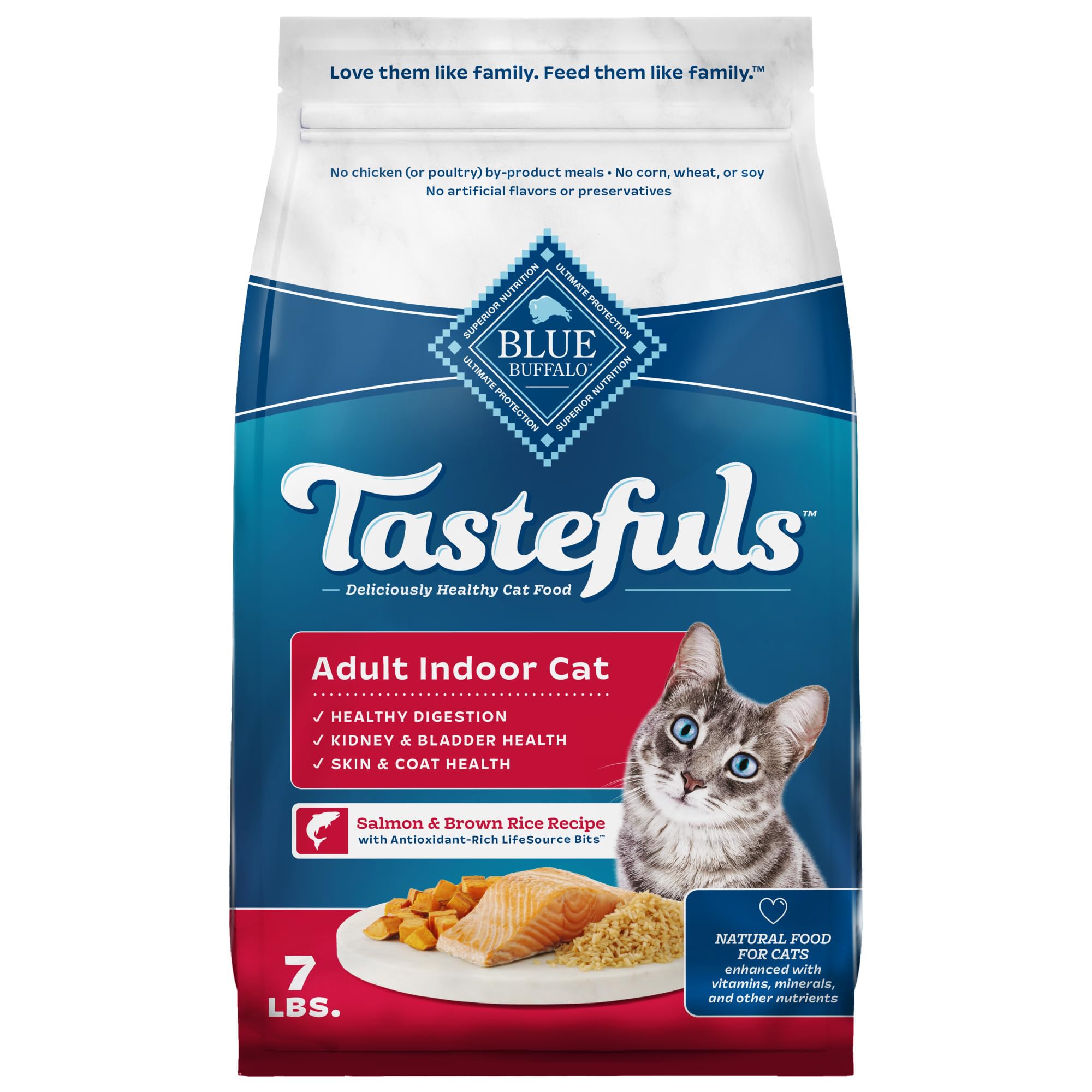 Blue Buffalo Tastefuls Adult Dry Cat Food Indoor Cat Formula, Made in ...