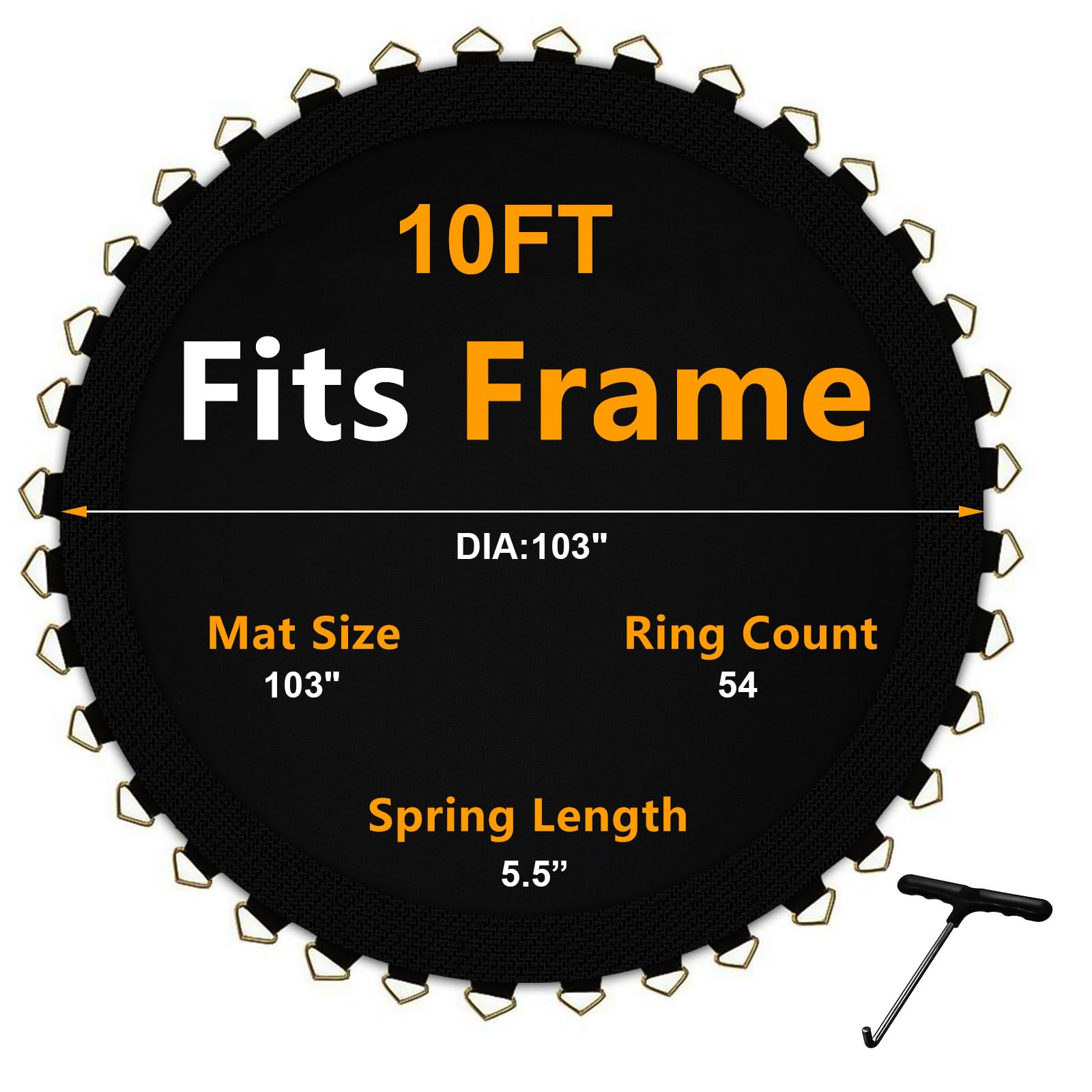 LeffEase Trampoline Mat Replacement Fits 10FT/14FT/15FT Frames for ...