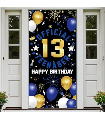 13th Birthday Door Banner For Teenagers Official Teenager 13th Birthday ...
