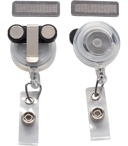 Work ID Holder 30-Pack Magnetic Badge Reels - Retractable ID Card ...