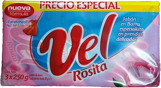 Amazon.com: Jabon Para La Ropa Vel Rosita Paquete De 3 Unidades/Laundry ...