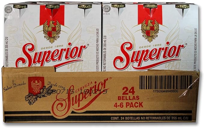Cerveza Superior Botella de Media - Caja con 4 Six Packs 355 ml: Amazon ...