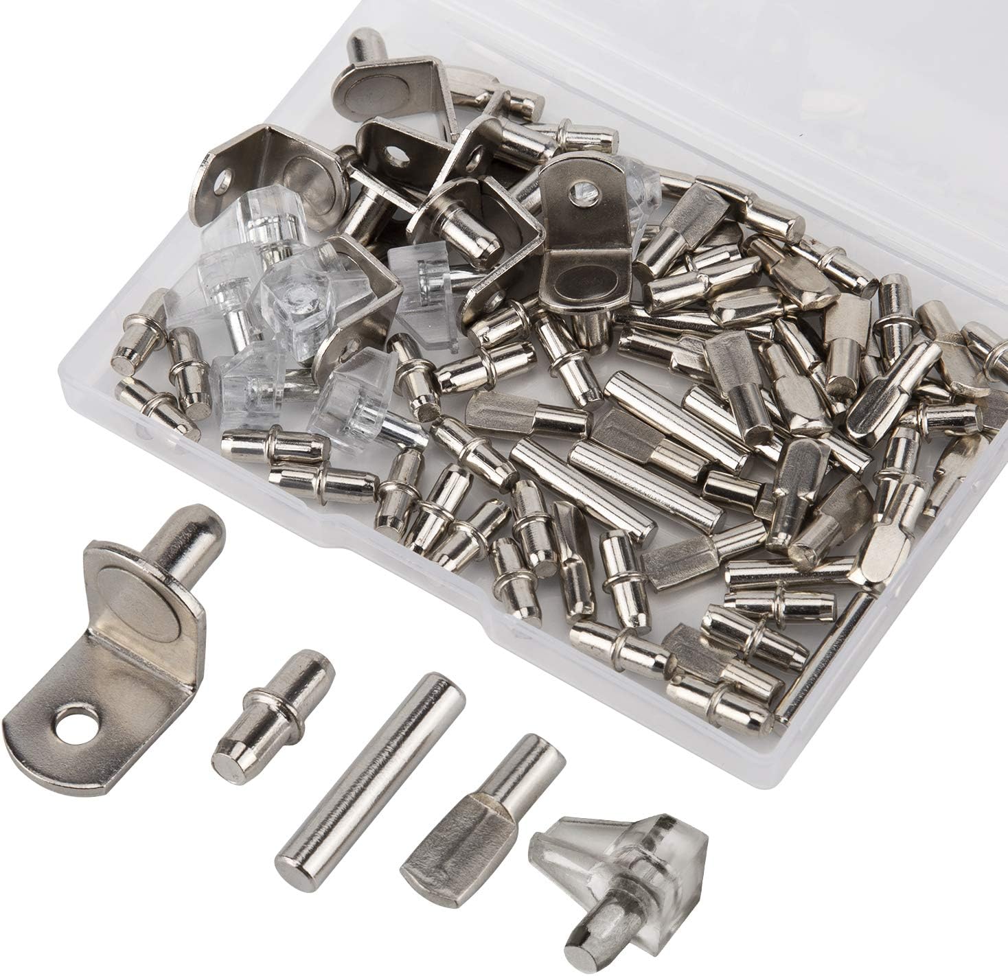 AIEX 80 Pcs 5 Styles Shelf Pins Kit Shelf Bracket Pegs Support For