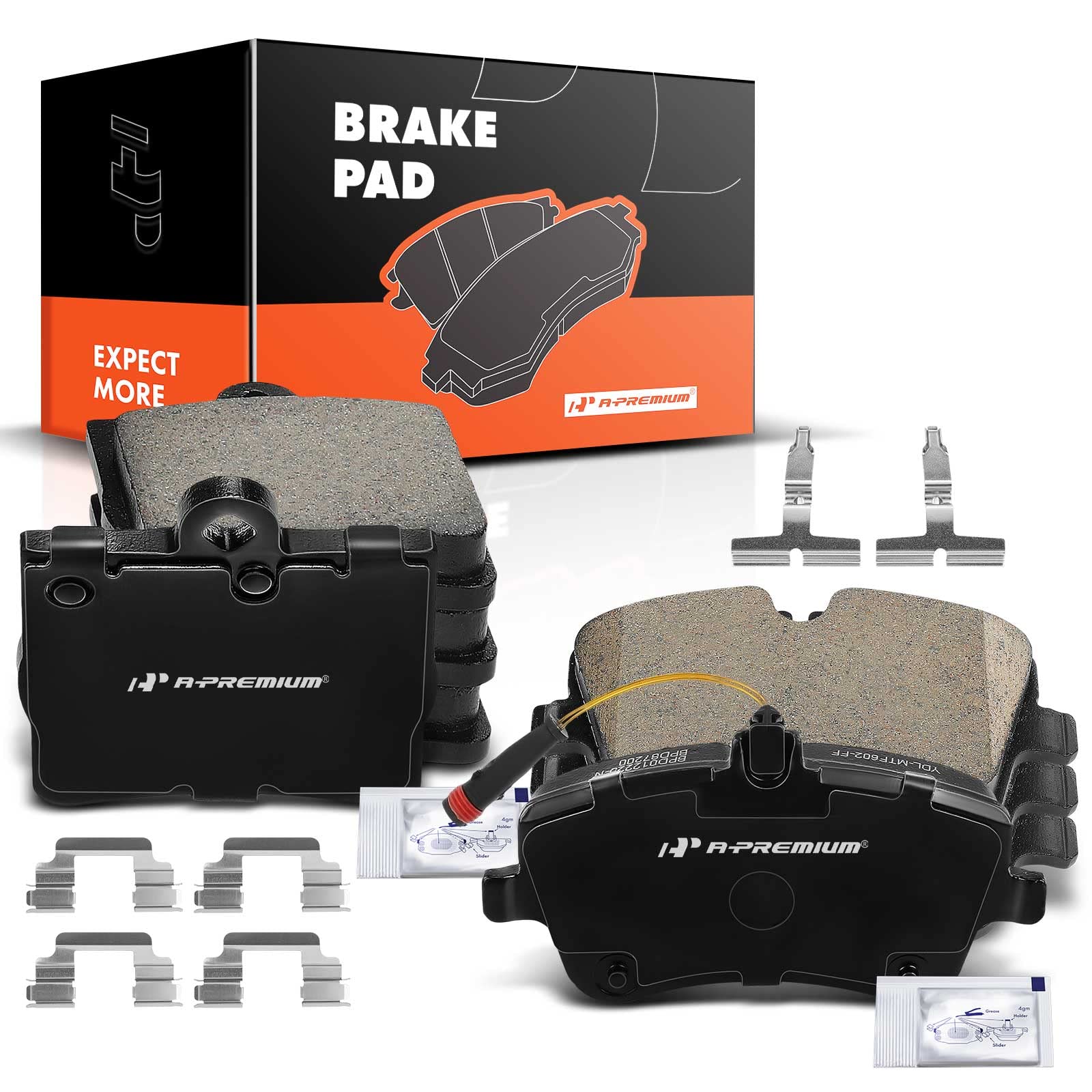 A-Premium Front & Rear Ceramic Disc Brake Pads Set Compatible with ...