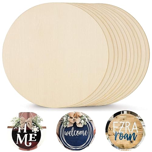 Wooden Circles for Crafts, 5 Pack 12 Inch Unfinished Wooden Rounds ...