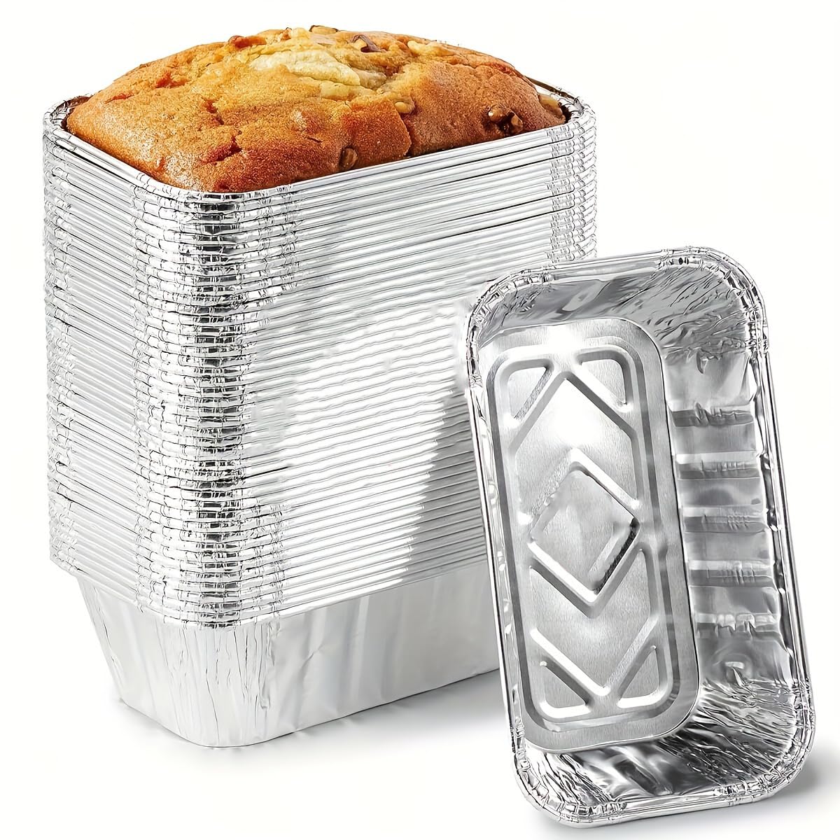 Cobenga 125 Packs Aluminum Foil Pans, 7.8 x 4 Inch Disposable Foil Pans ...