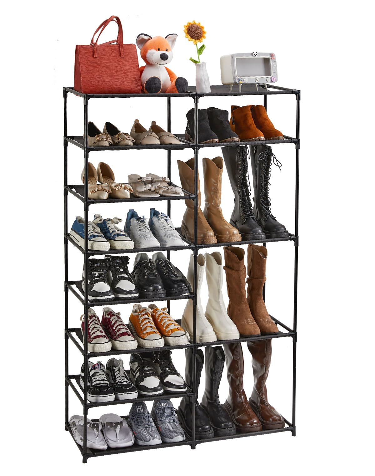 HOUSE AGAIN Shoe Rack Storage Organizer, 8 Tier Tall Shoe Rack,Shoe ...