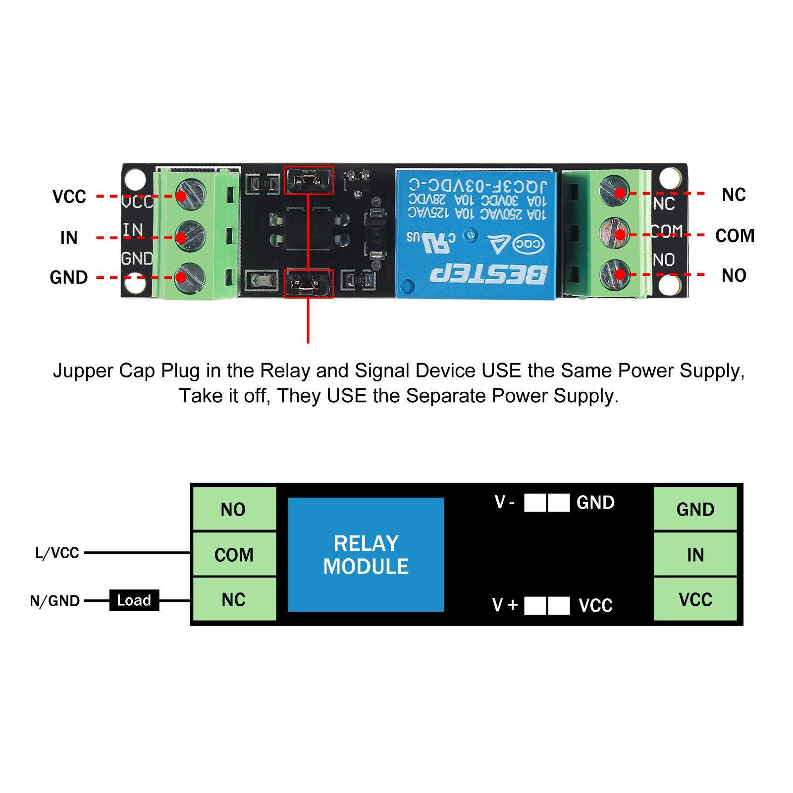 Mua 8 Pack 3V 1 Channel Relay Power Switch Module with Optocoupler Opto Isolation High Level ...