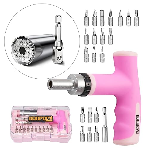 KOOPOOL Super Socket, Universal Socket Tool Set, Ratcheting T-Handle ...