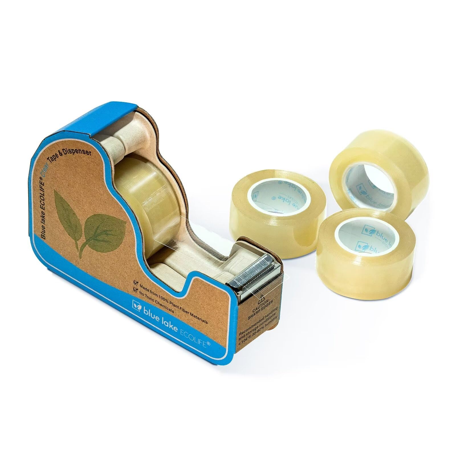 Blue Lake ECOLIFE Tape Dispenser Desk?Plastic-Free Tape Dispenser with ...