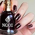 Amazon.com : COSMOO Dark Red Quick Dry Nail Polish, Brown Red Chip ...