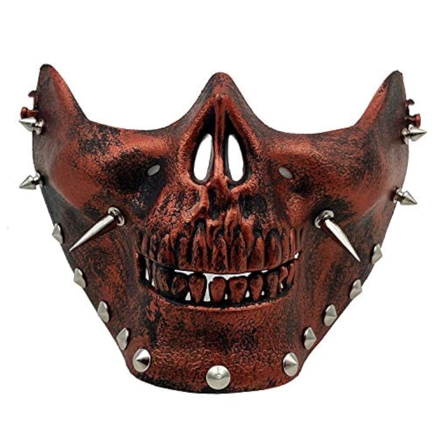 crazy hunter Men's Steampunk Skeletal Spike Half Masquerade Mask ...