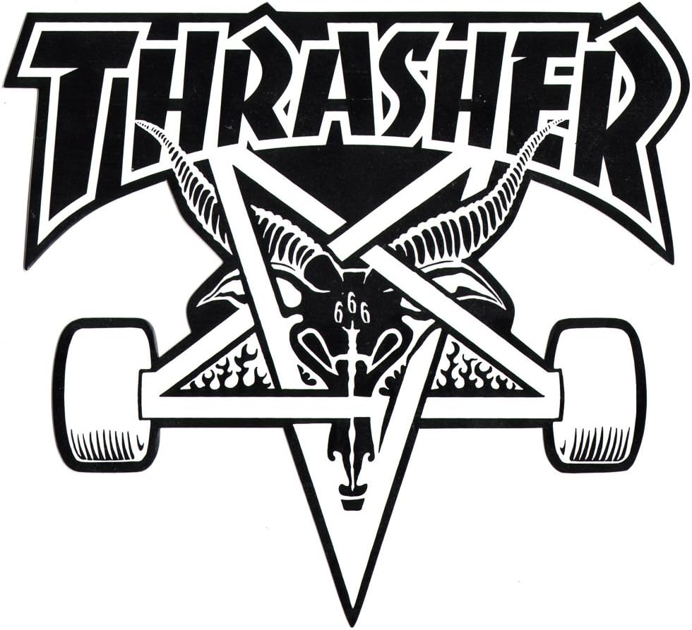 Thrasher Magazine Skate Goat Pentagram Big Skateboard Sticker 20.5cm ...