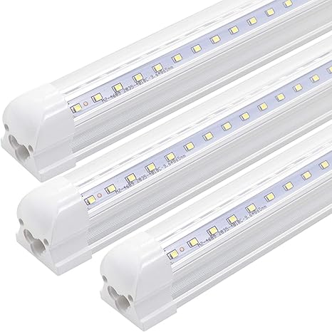 3FT Led Tube Light Fixture, T8 Integrated LED V-Shaped, Clear Cover ...