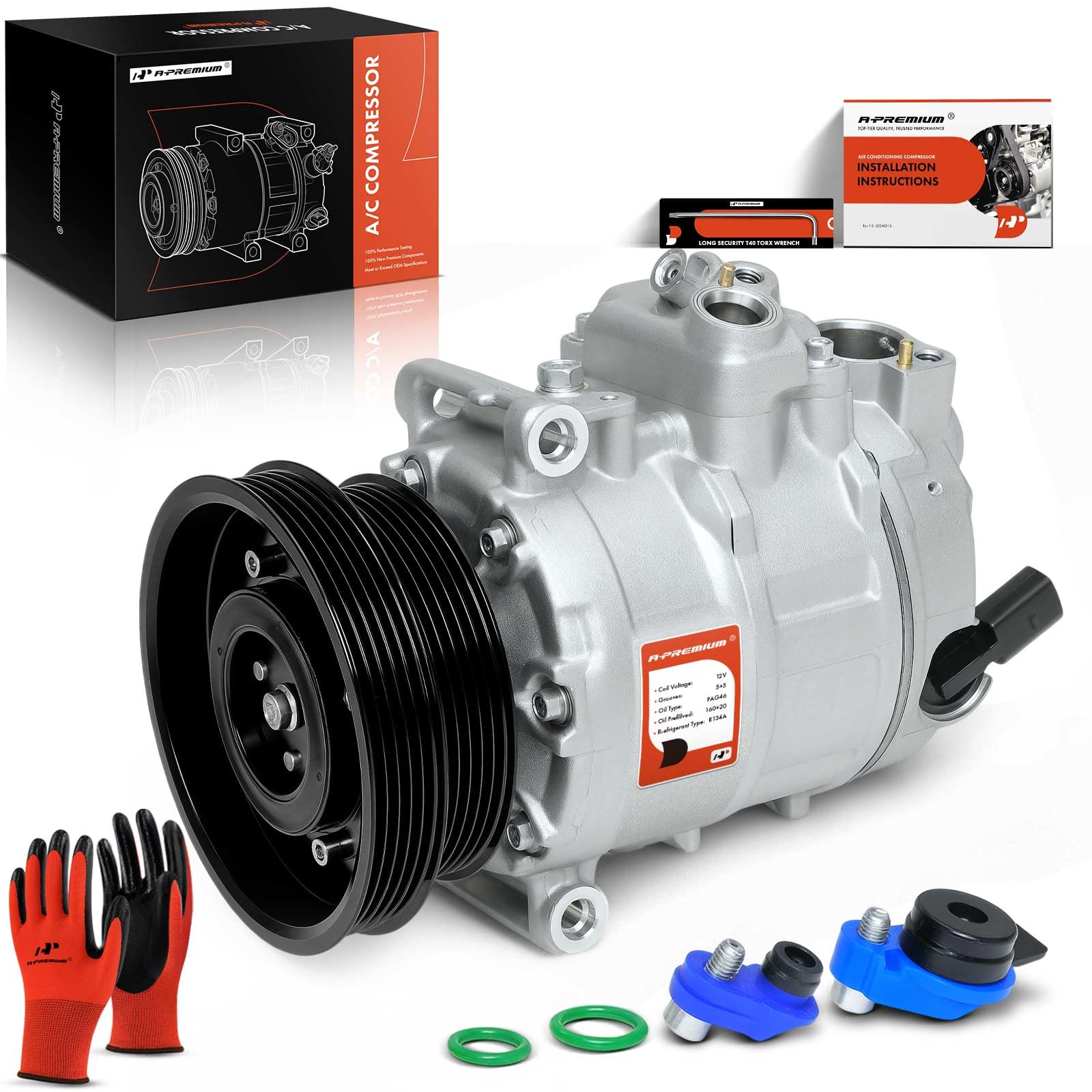 A-Premium Air Conditioner AC Compressor with Clutch Compatible with ...