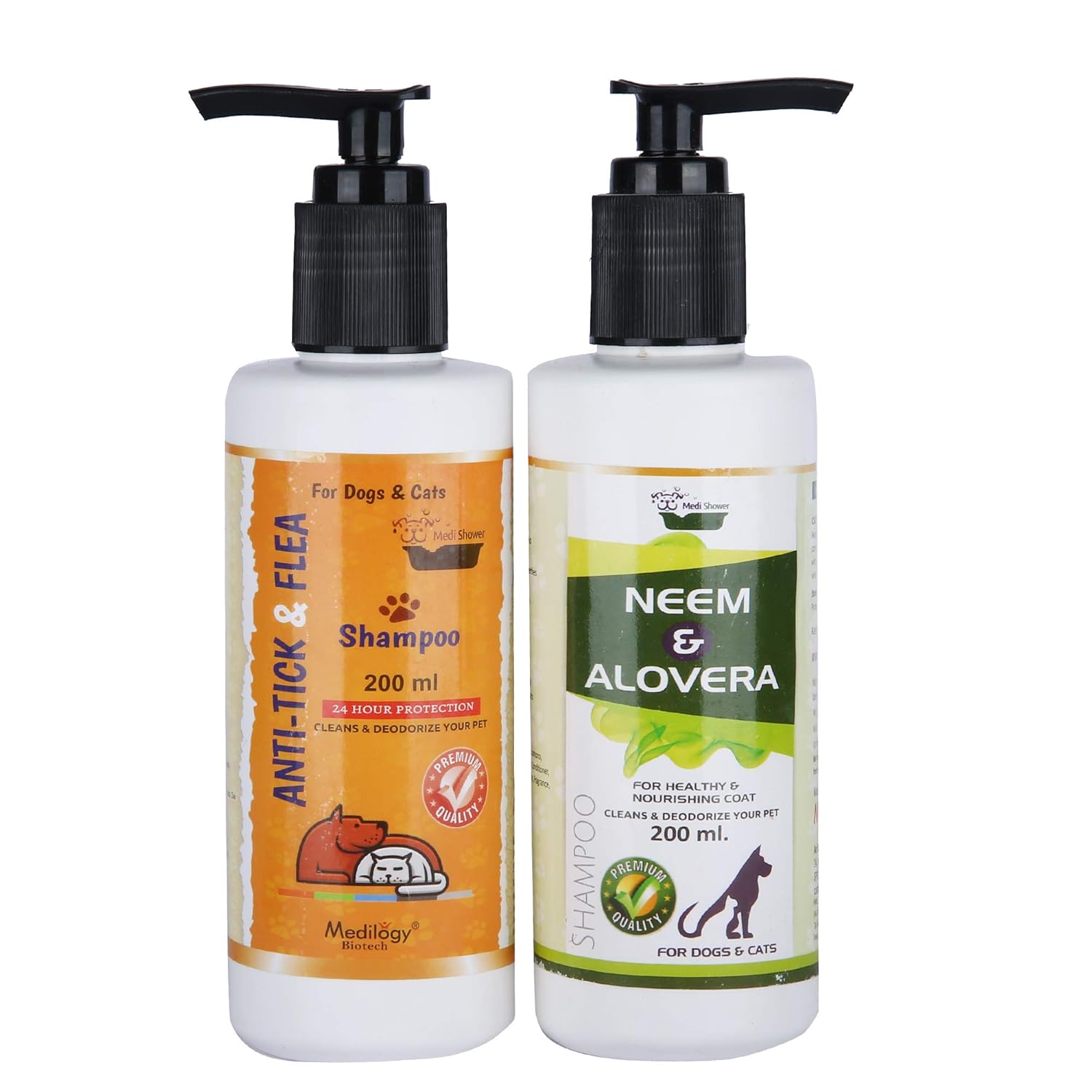 Buy Medilogy Biotech Dog Shampoo AntiTick Flea 200ml and Neem Aloe Vera ...