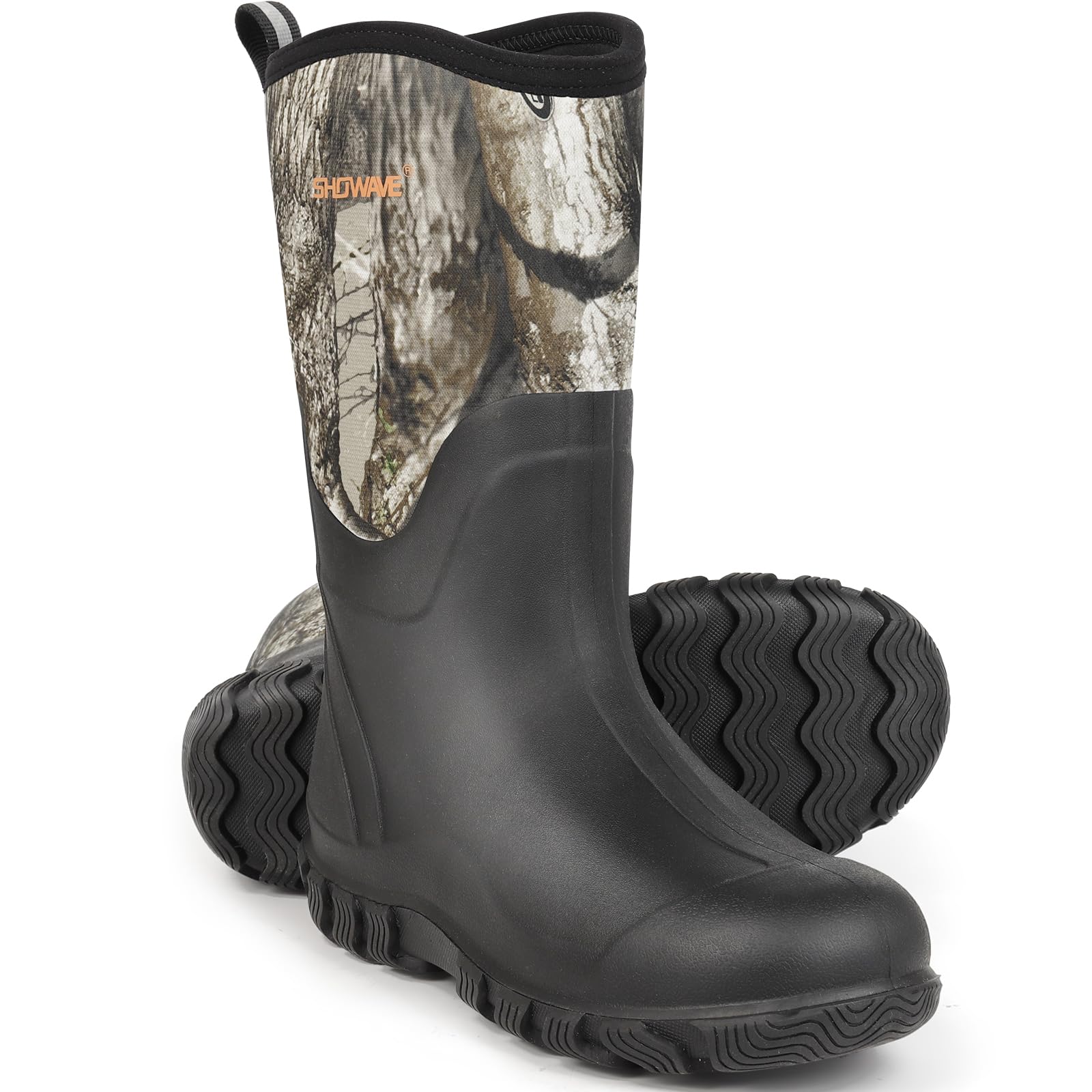 Showave Classic Men's Rubber Boots Waterproof Rain Boots Insulated ...