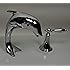 AllBrass Brushed Nickel Dolphin Sink Faucet complete set including pop ...
