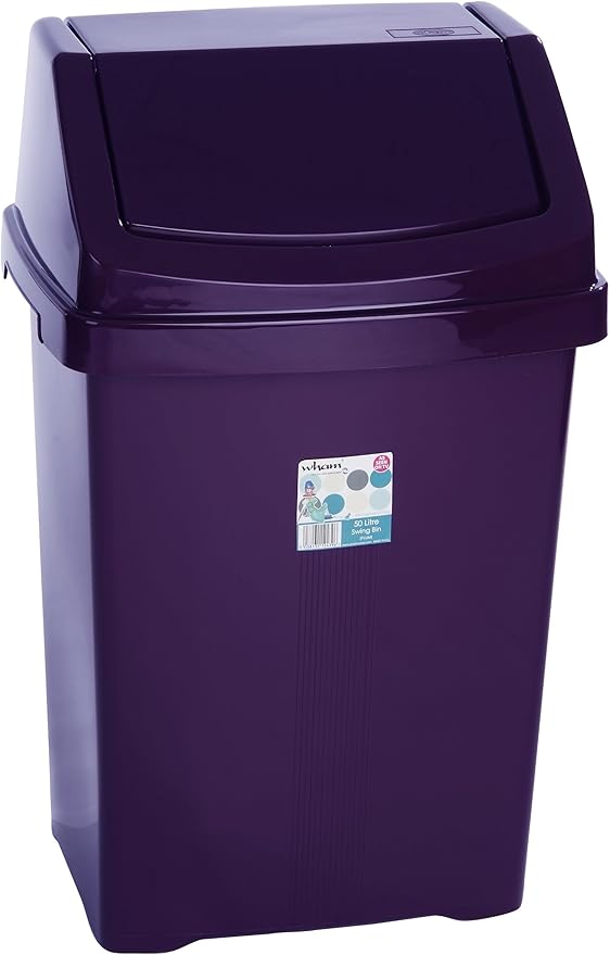 High Grade 8 Litre Purple Wham Plastic Swing Flip Top Waste Bin: Amazon ...
