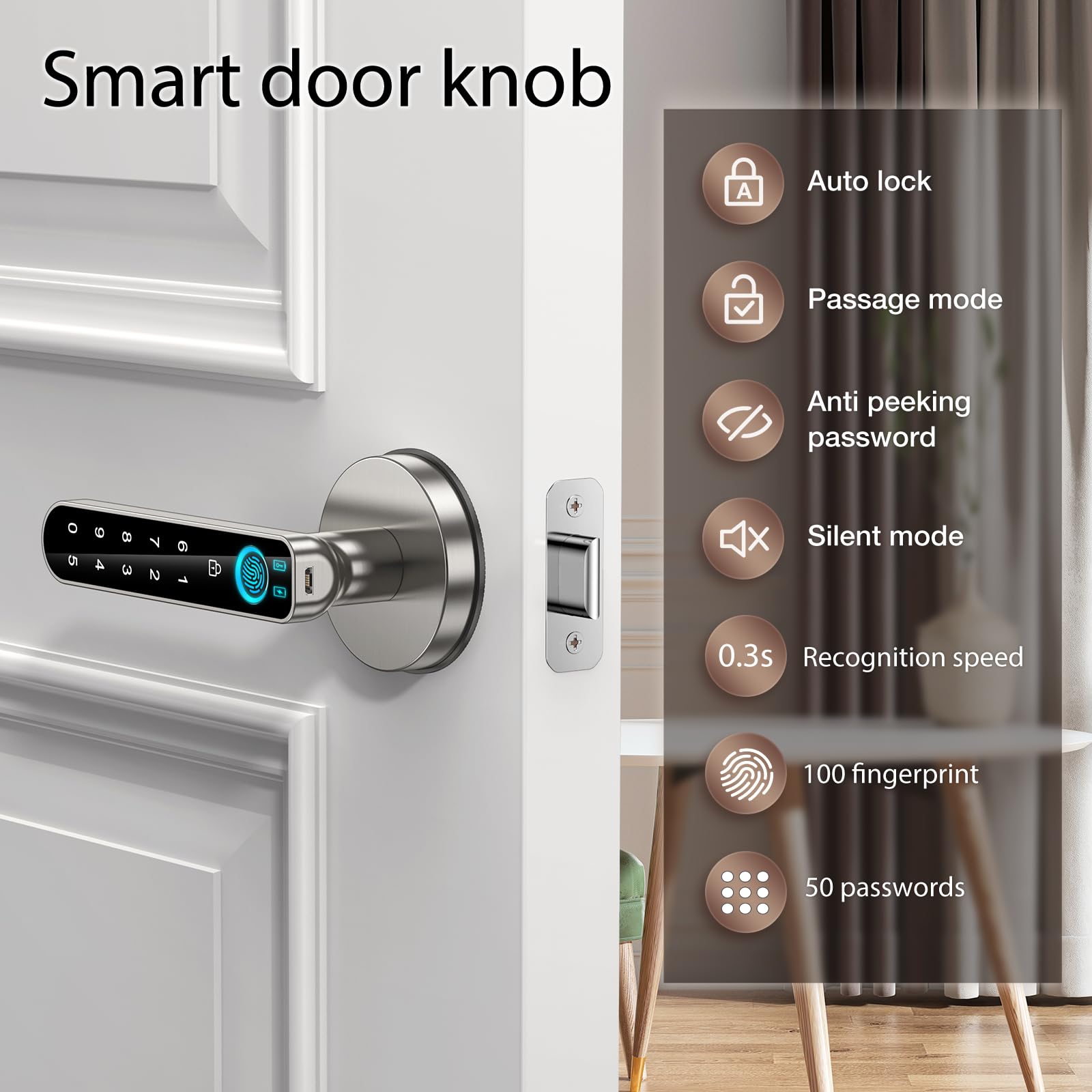 Mua Fingerprint Door Lock, Smart Door knob,biometric Door Lock，with ...