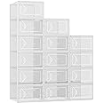 Amazon.com: Foluck Shoe Storage Box, 15 Pack Clear Plastic Stackable ...