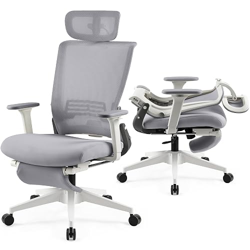 Foldable Office Chair with Foot Rest, Ergonomic Office Chair with ...