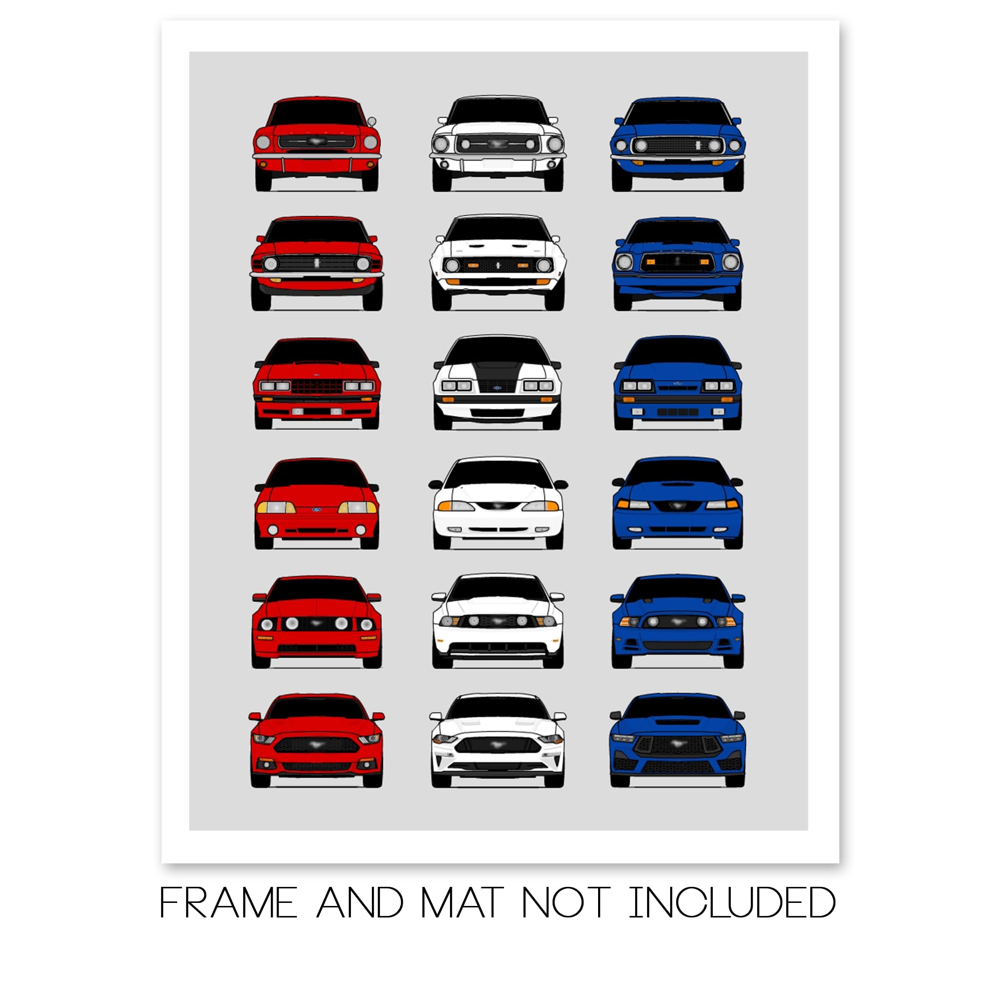 Custom Car Posters History Of Ford Mustang Generations And Handmade ...