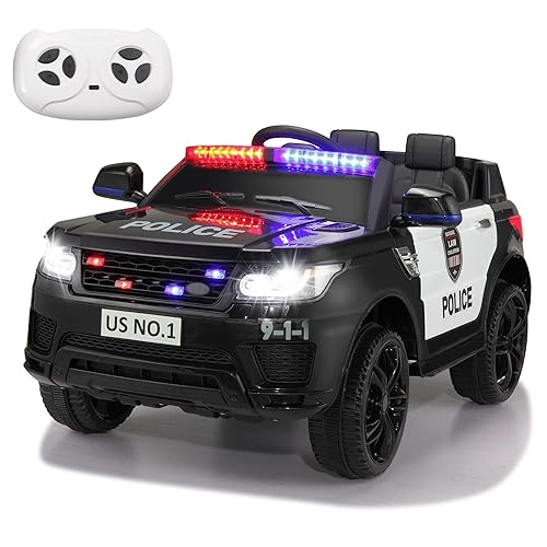 TOBBI Police Car Ride on Electric Car for Kids to Drive Battery Powered ...