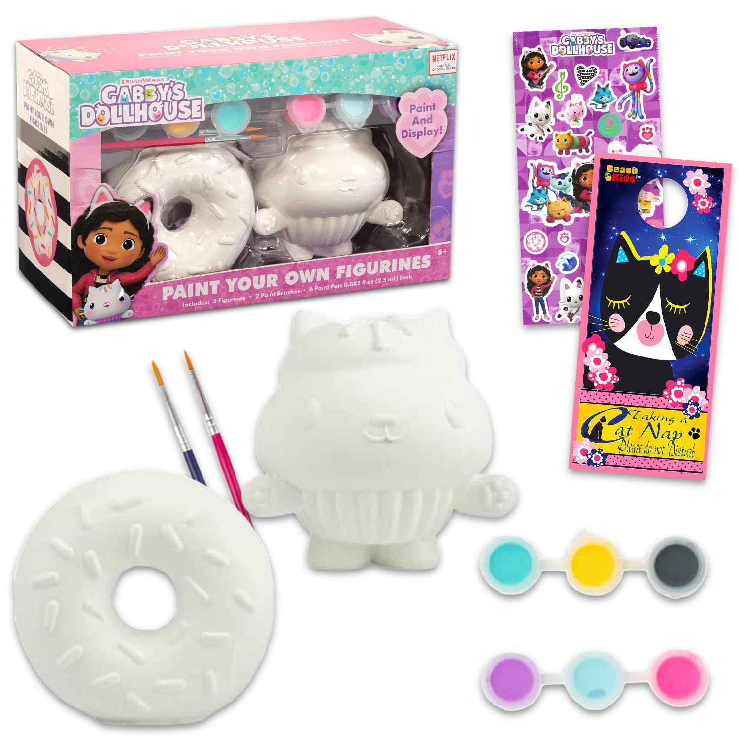 DreamWorks Gabby's Dollhouse Paint Your Own Figurines Set - Bundle with ...