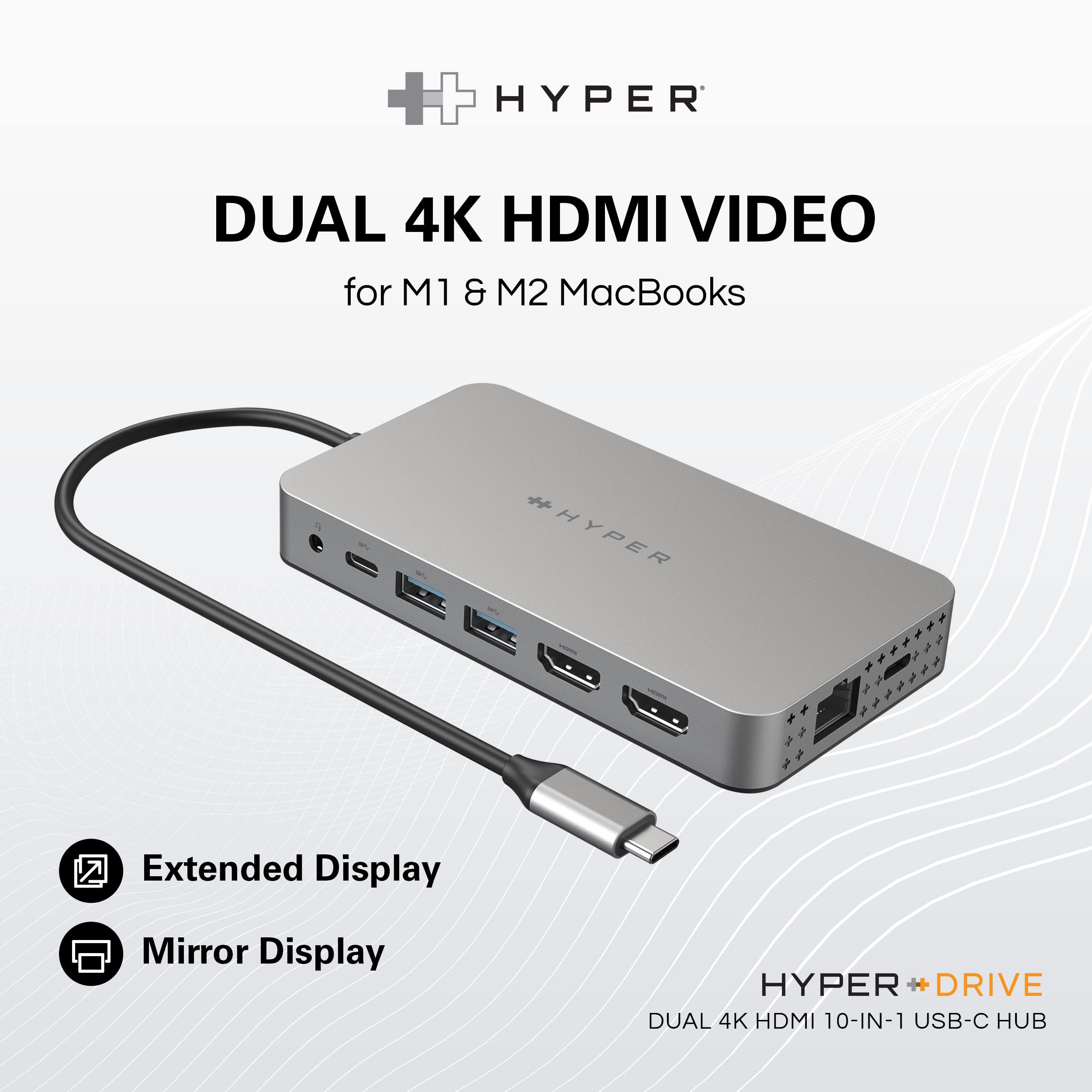 Mua HyperDrive M1 M2 MacBook Pro USB C Hub - 10-in-1 USB Hub Dual 4K ...