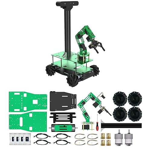 Yahboom Smart Robot Car Chassis with 6DOF Robotic Arm 80mm Mecanum ...