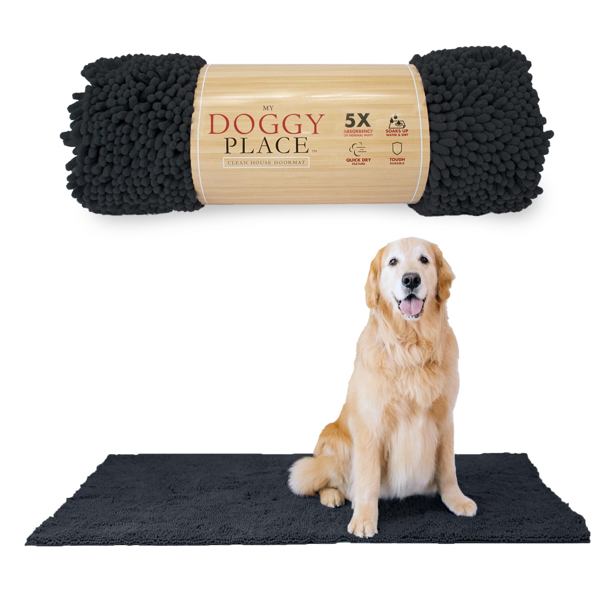 My Doggy Place Microfiber Dog Mat for Muddy Paws, 60" x 36" BLUE - Non ...