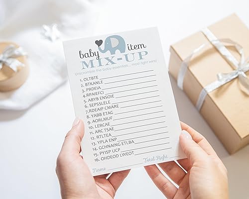 Elephant Baby Shower Word Scramble Printable Elephant Themed Baby